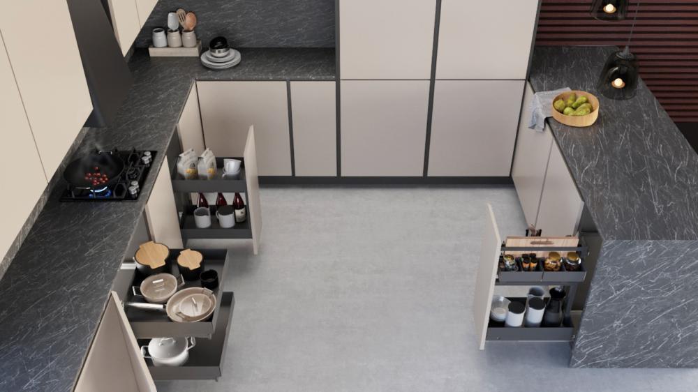 Inoxa kitchen accessories made of wire, wood, aluminum and plastic